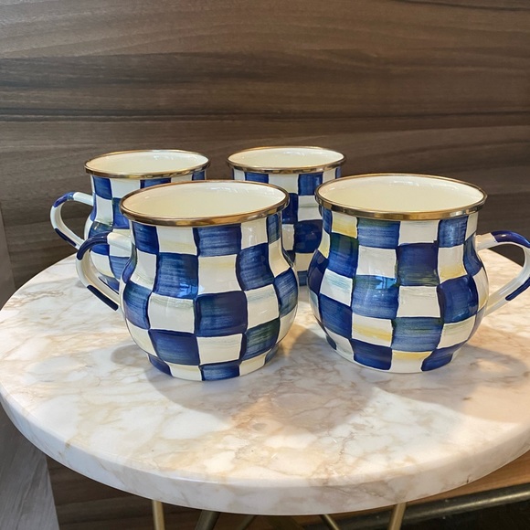 MacKenzie-Childs | Dining | Nwot Mackenzie Childs Royal Check Enamel ...